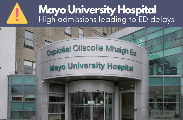 Mayo University Hospital is extremely busy today with long wait times ...